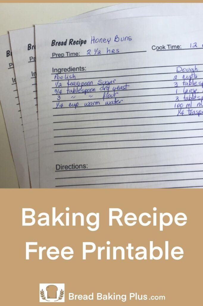 Baking Recipe Free Printable (Keep Your Recipes Organized)